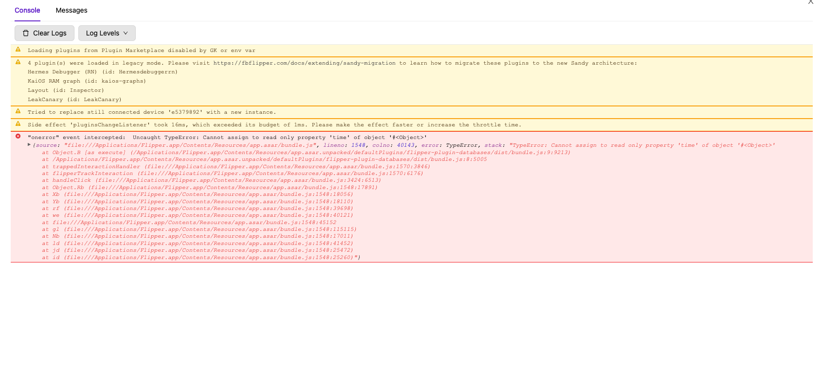Database queries throwing error · Issue #5079 · facebook/flipper · GitHub