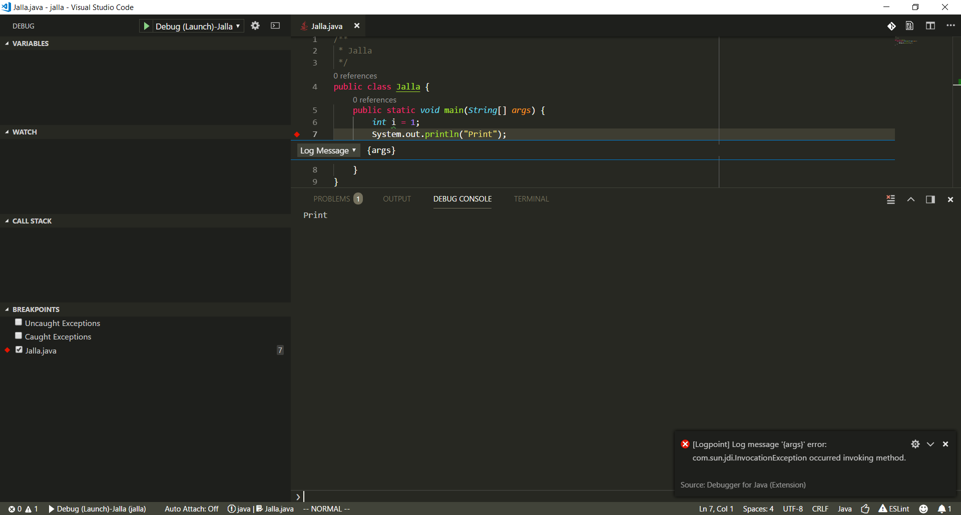 Logpoint cannot evaluate string array · Issue #338 · microsoft/vscode-java-debug · GitHub