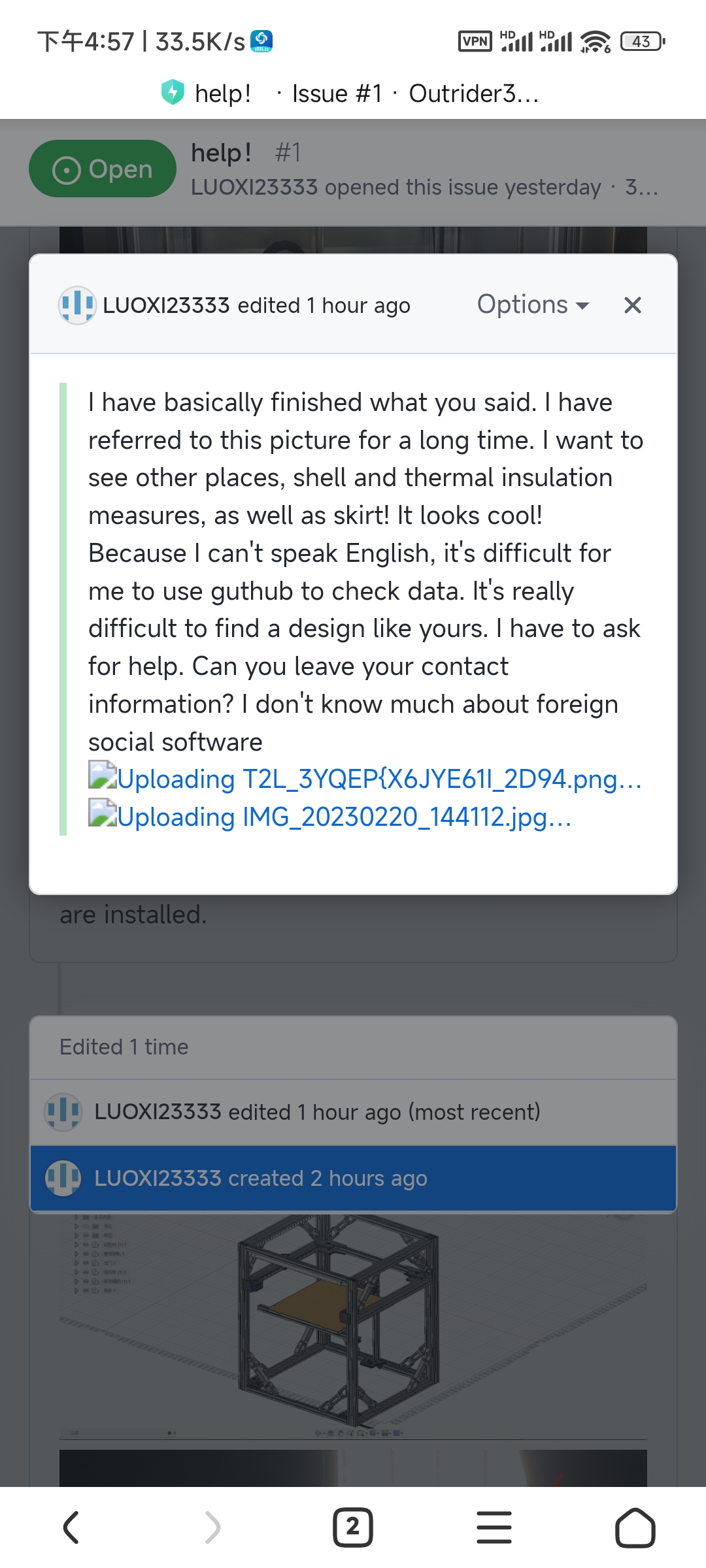 Hello, I'm not sure if you have seen my message, because I don't know how to use guthub. The ...