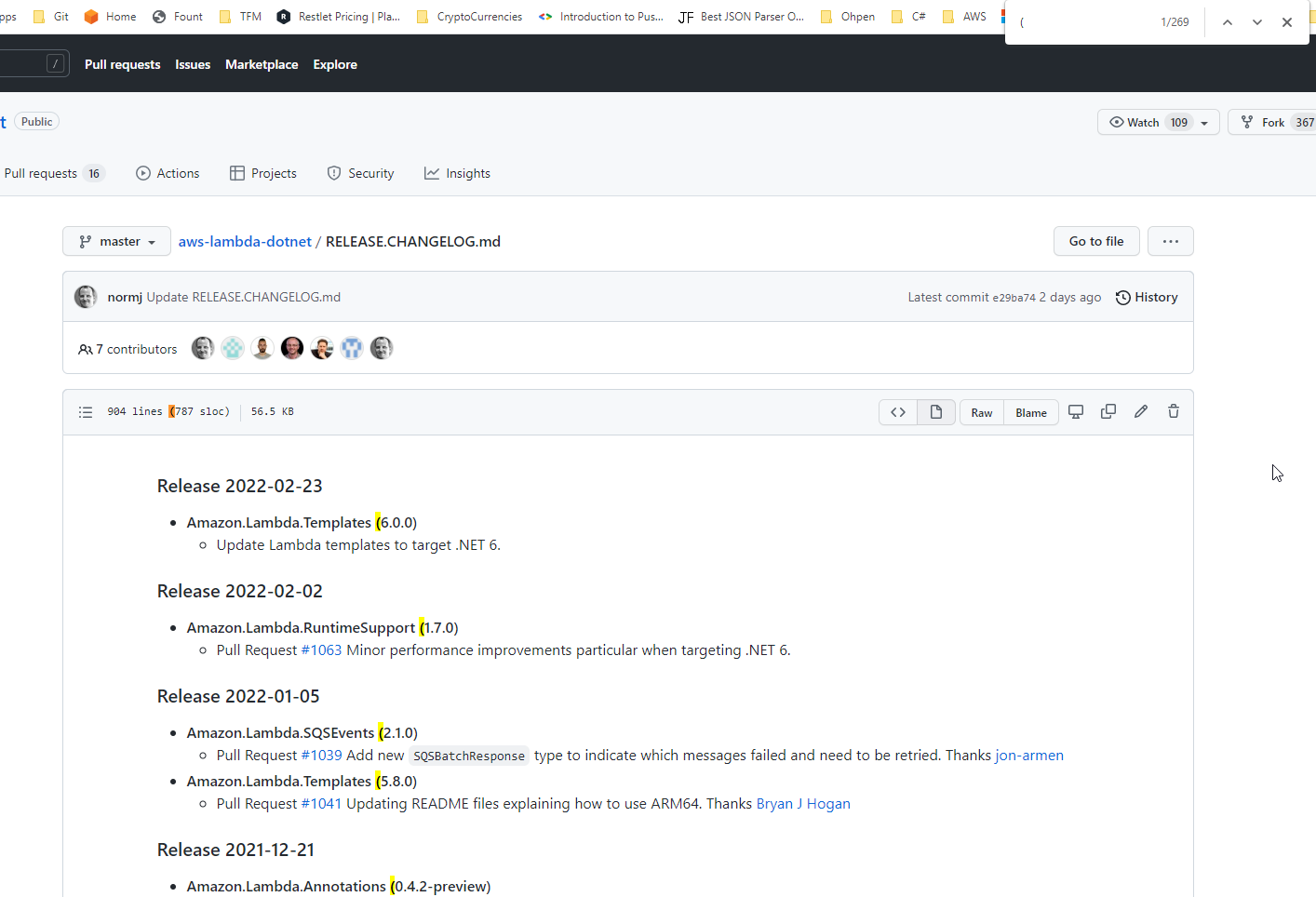 Version tags in the repository · Issue #1090 · aws/aws-lambda-dotnet · GitHub