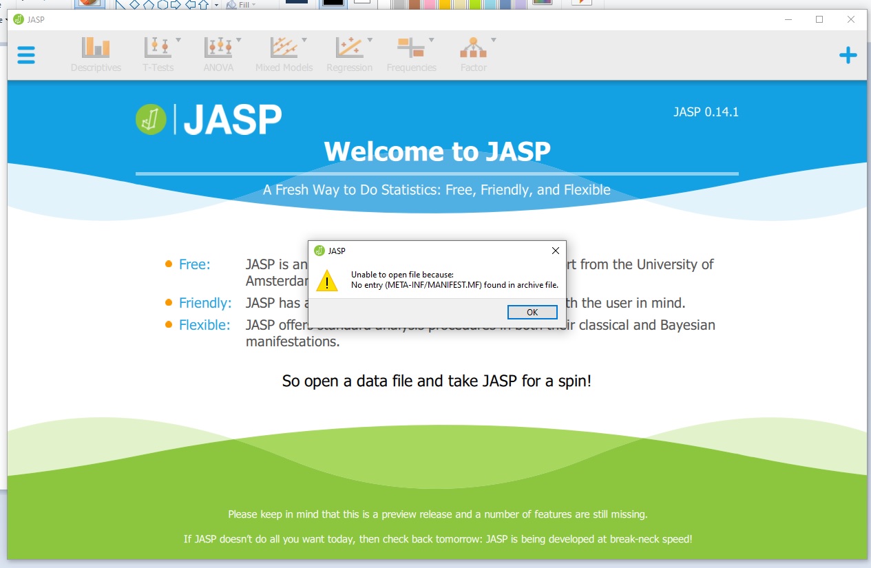 [Bug]: "ANOVA analysis file is not loading" · Issue #1459 · jasp-stats/jasp-issues · GitHub