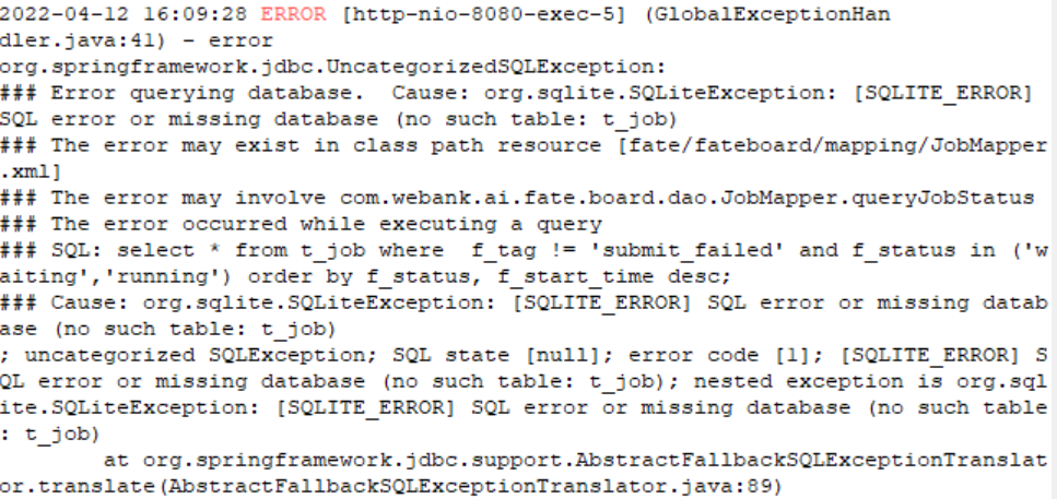 fateboard system error in standalone deploy mode · Issue #3894 · FederatedAI/FATE · GitHub