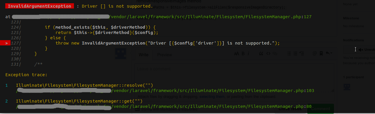 Error InvalidArgumentException : Driver [] is not supported (after v7.3.11) · Issue #1214 ...