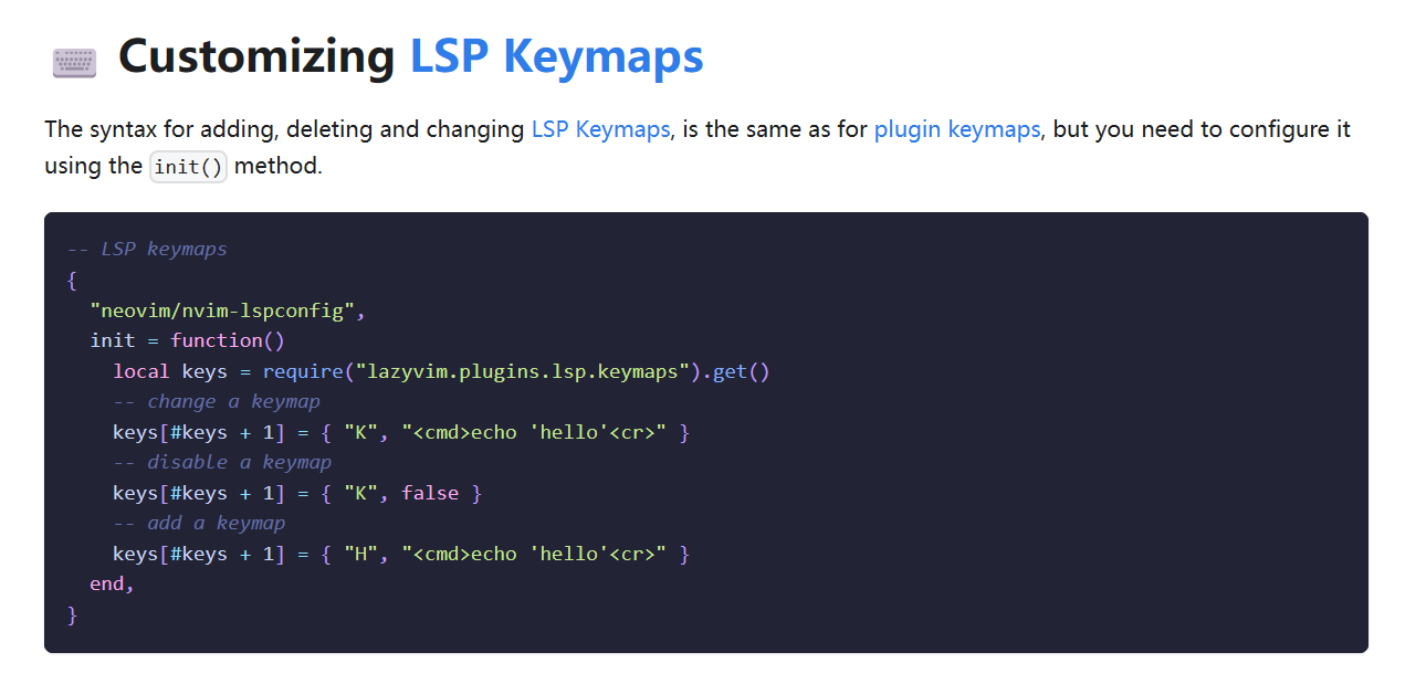 Can Not Customize Lsp Keymaps When Mode Is I · Issue 933 · Lazyvim Lazyvim · Github