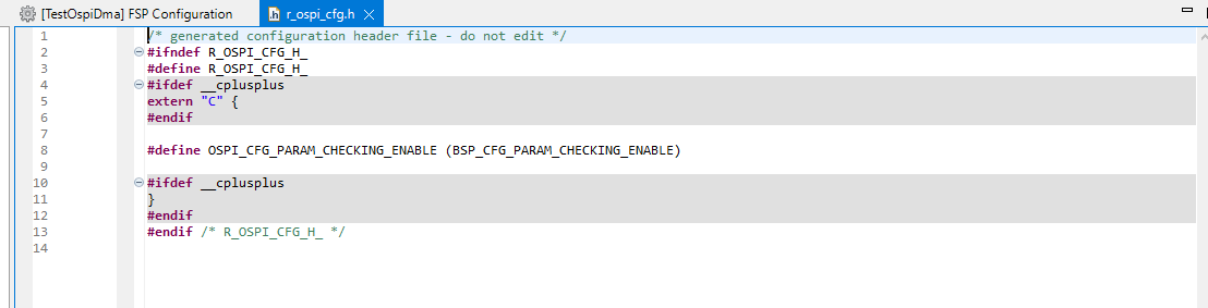 E2 studio does not generate define needed to OSPI work in DMA mode ...