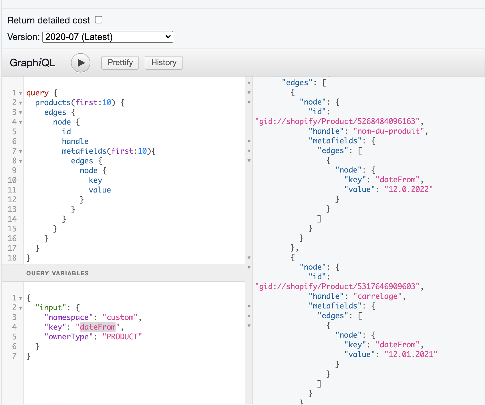 Schema Updated But Graph Ql Client Is Getting No Data Metafields · Issue 683 · Shopifyjs