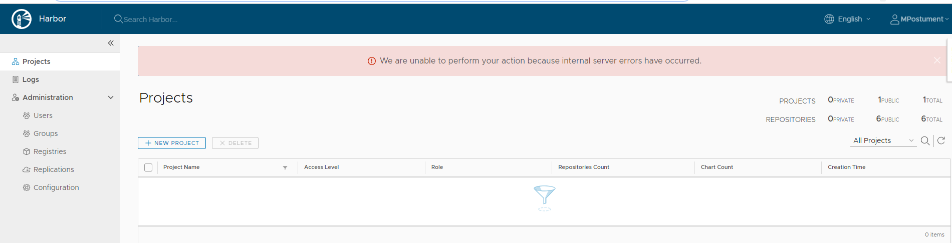 Failed to get total of charts under project library: unauthorized after redeploy · Issue #157 ...