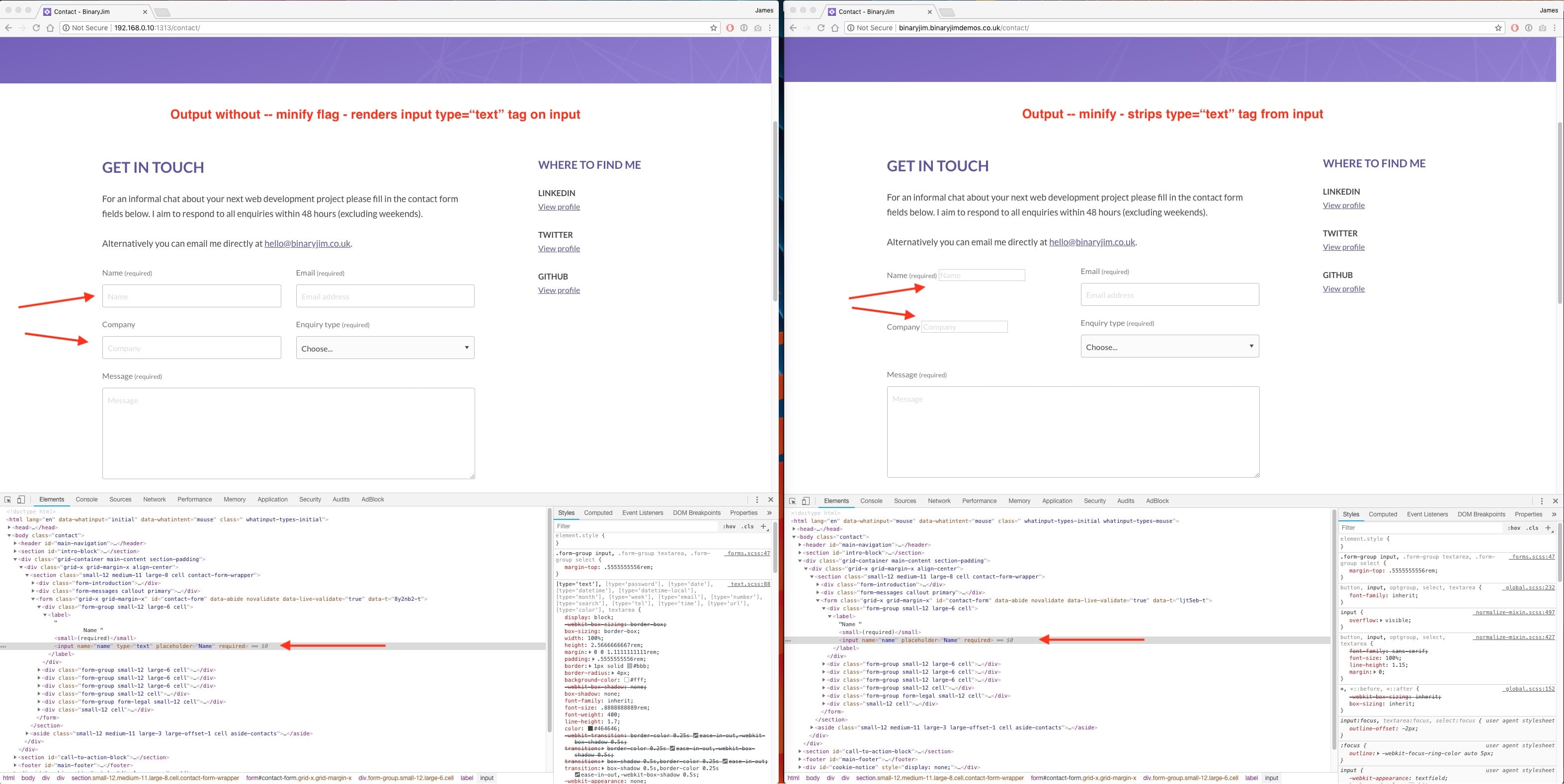 --minify flag stripping type="text" attribute from input - Hugo V0.48 · Issue #5169 · gohugoio ...