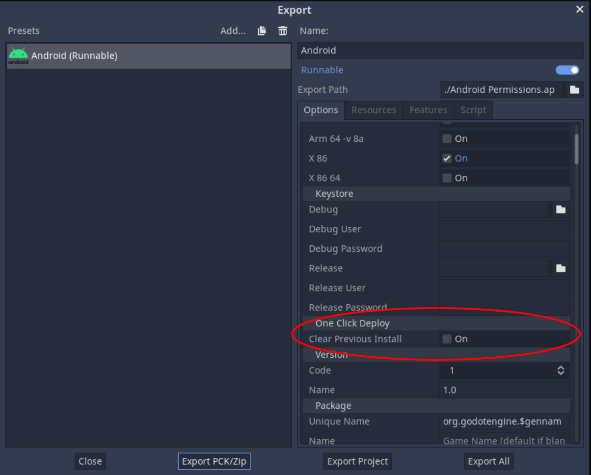 Move Android Clear Previous Install setting from Export to Editor Settings · Issue #2892 ...