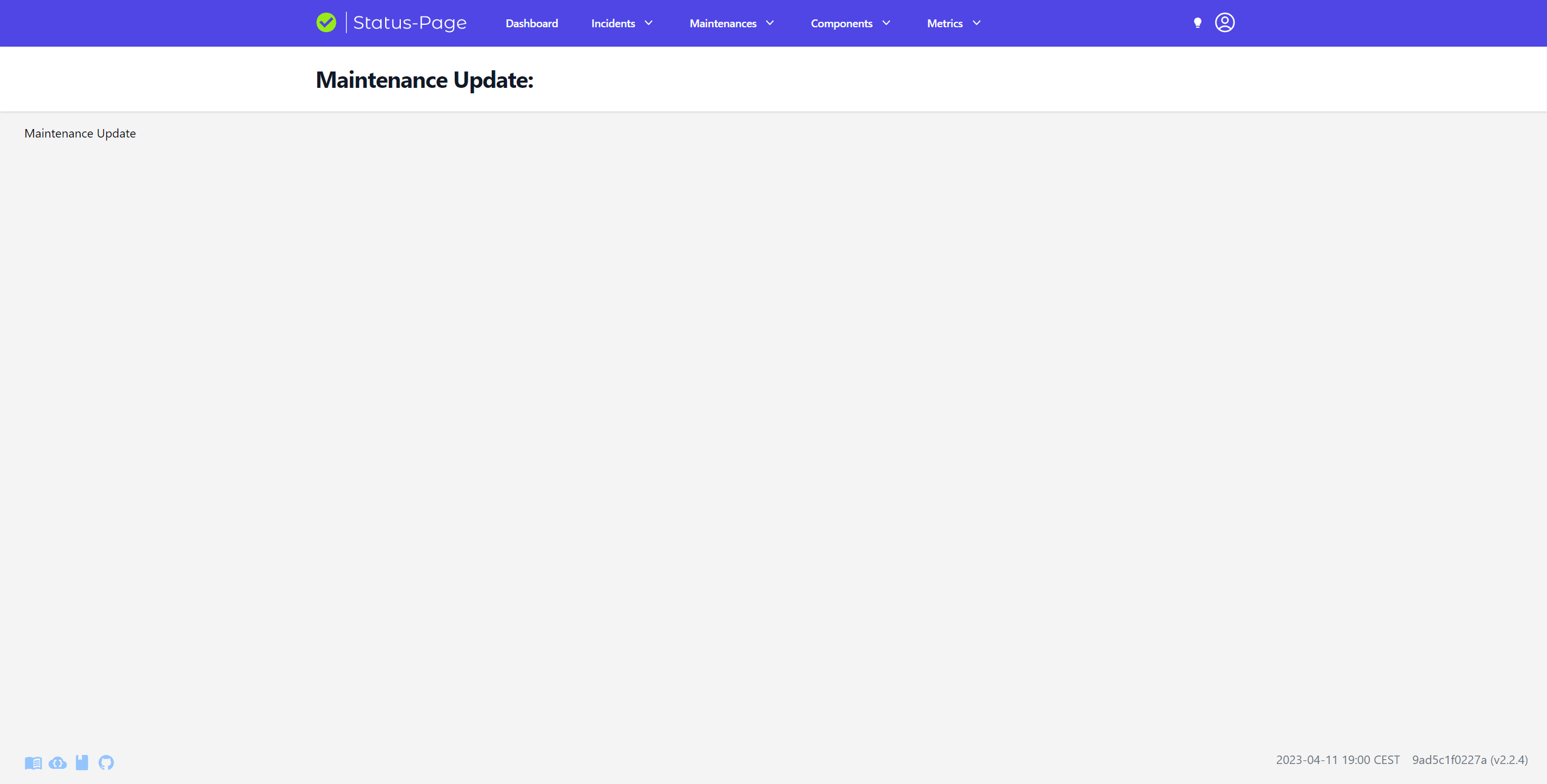 [Bug]: Maintenance Update shows empty page in the detail view in the ...