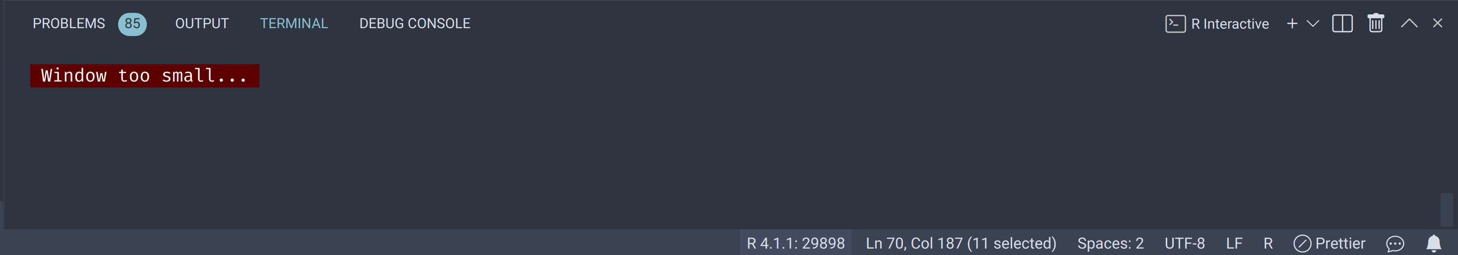 VS Code R radian integrated terminal displays "Window too small..." · Issue #329 · randy3k ...
