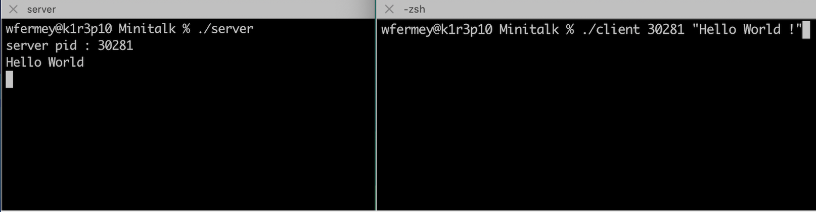 GitHub - Wilhelm-Fermey/Minitalk: Client Server Communication Program using UNIX signals