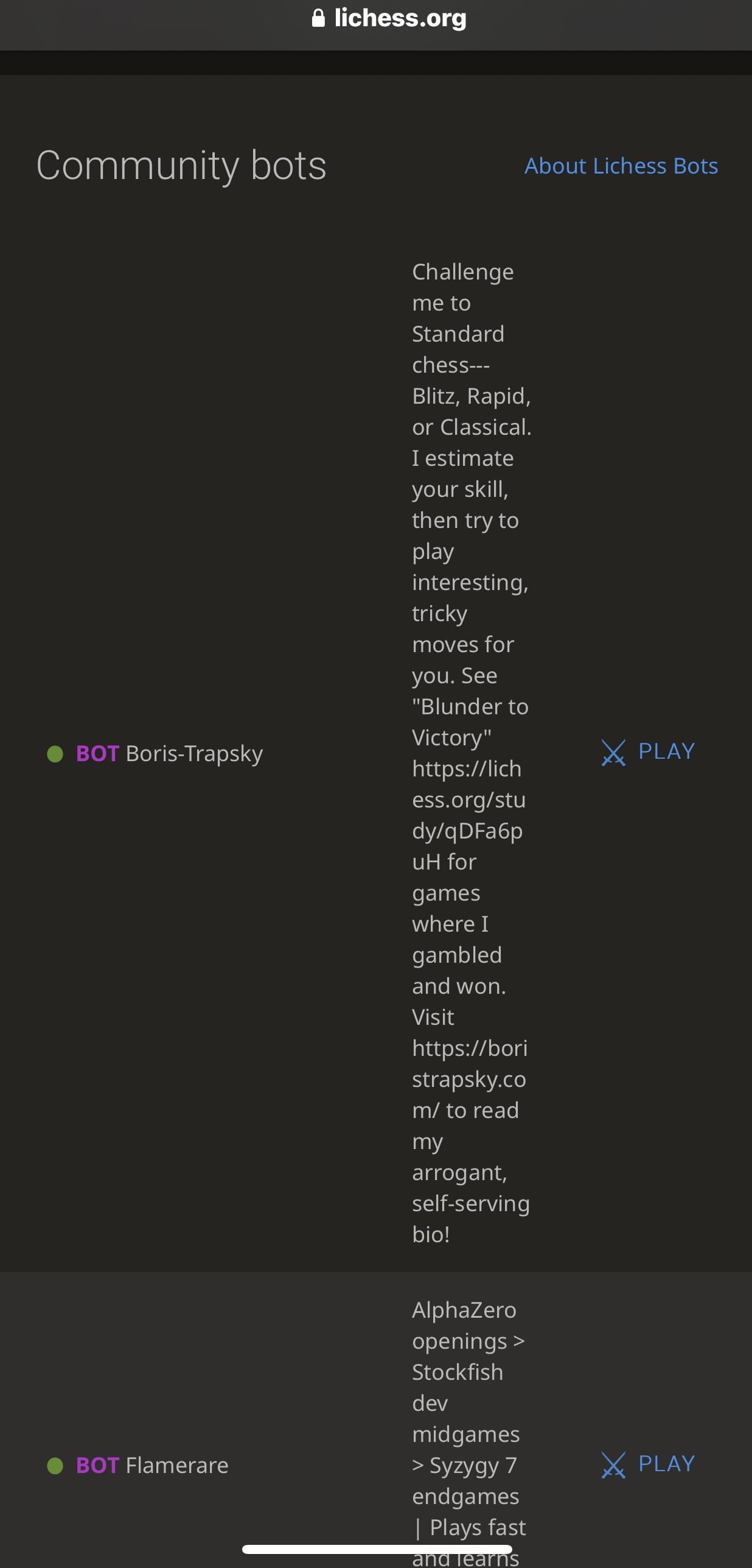Unreadable bot description for mobile browsers · Issue #11562 · lichess-org/lila · GitHub