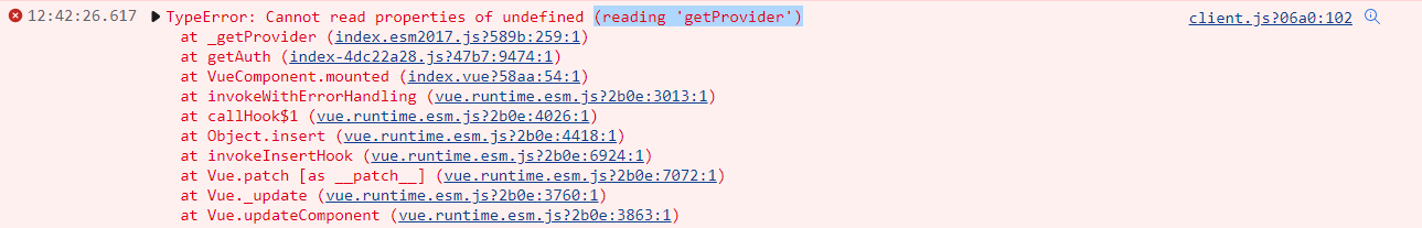 The getAuth trying call getProvider from a undefined object · Issue ... The getAuth trying call getProvider from a undefined object · Issue ...