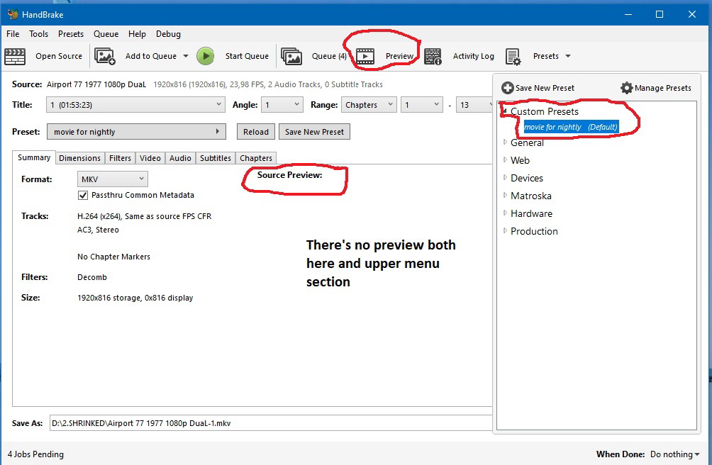 Source Preview Problem - Solved · Issue #3912 · HandBrake/HandBrake · GitHub