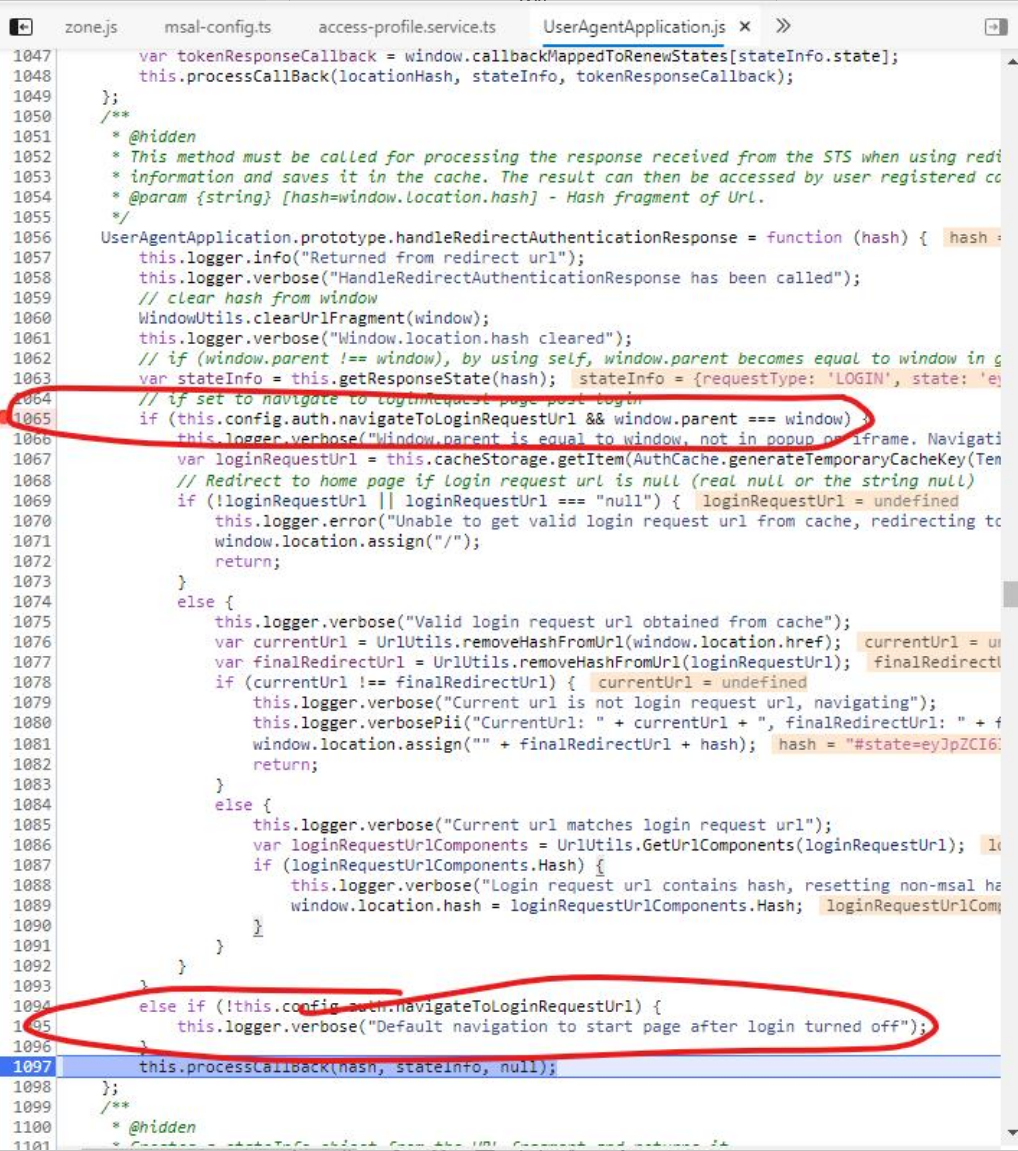MSAL v1 does not redirect back to loginRequestUrl when app is in iframe ...