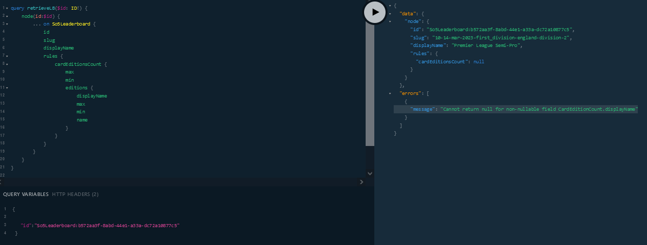 Cannot Return Null For Non Nullable Field Cardeditioncountdisplayname · Issue 401 · Sorareapi