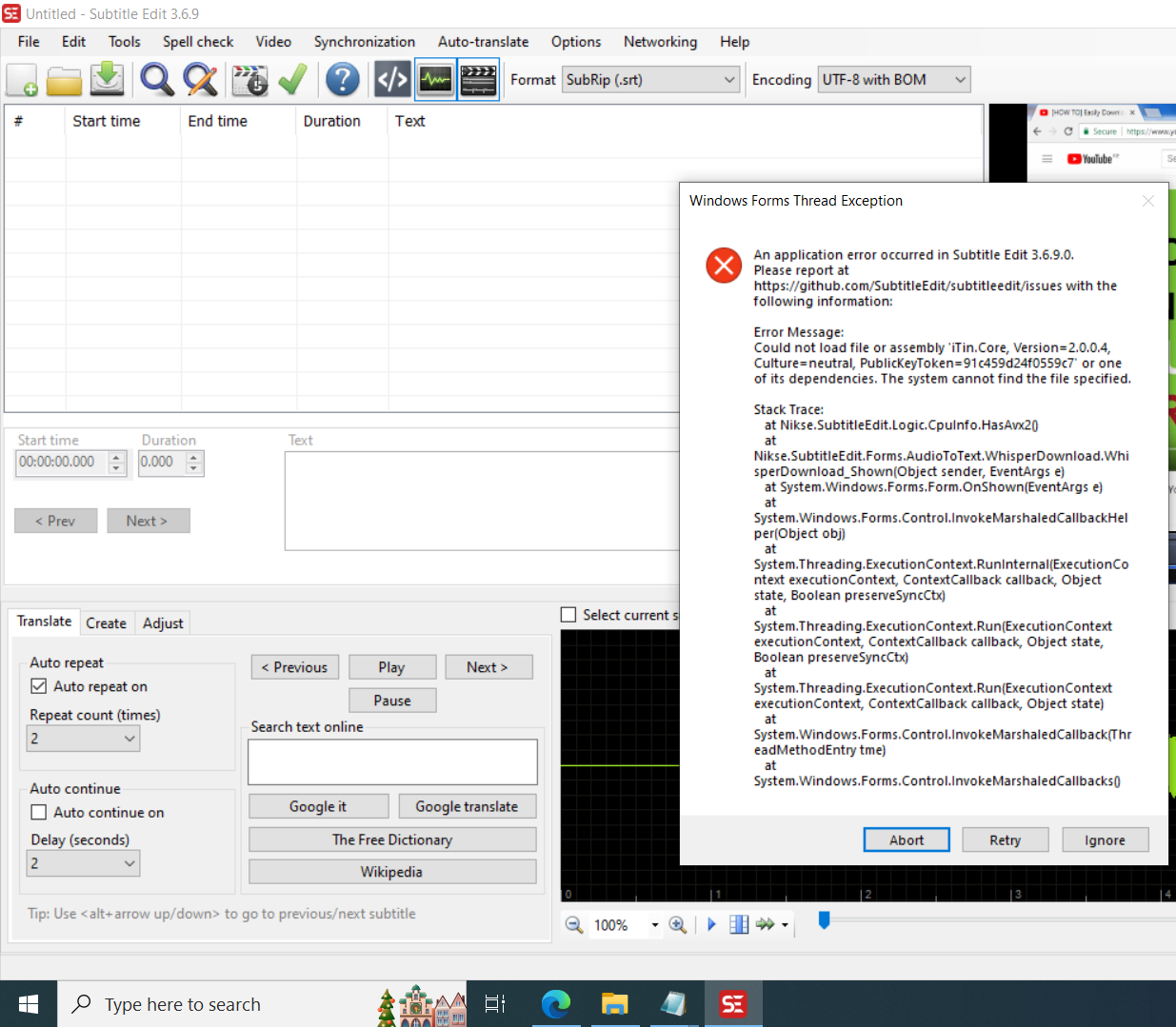 Whisper. cpp issue · Issue #6437 · SubtitleEdit/subtitleedit · GitHub