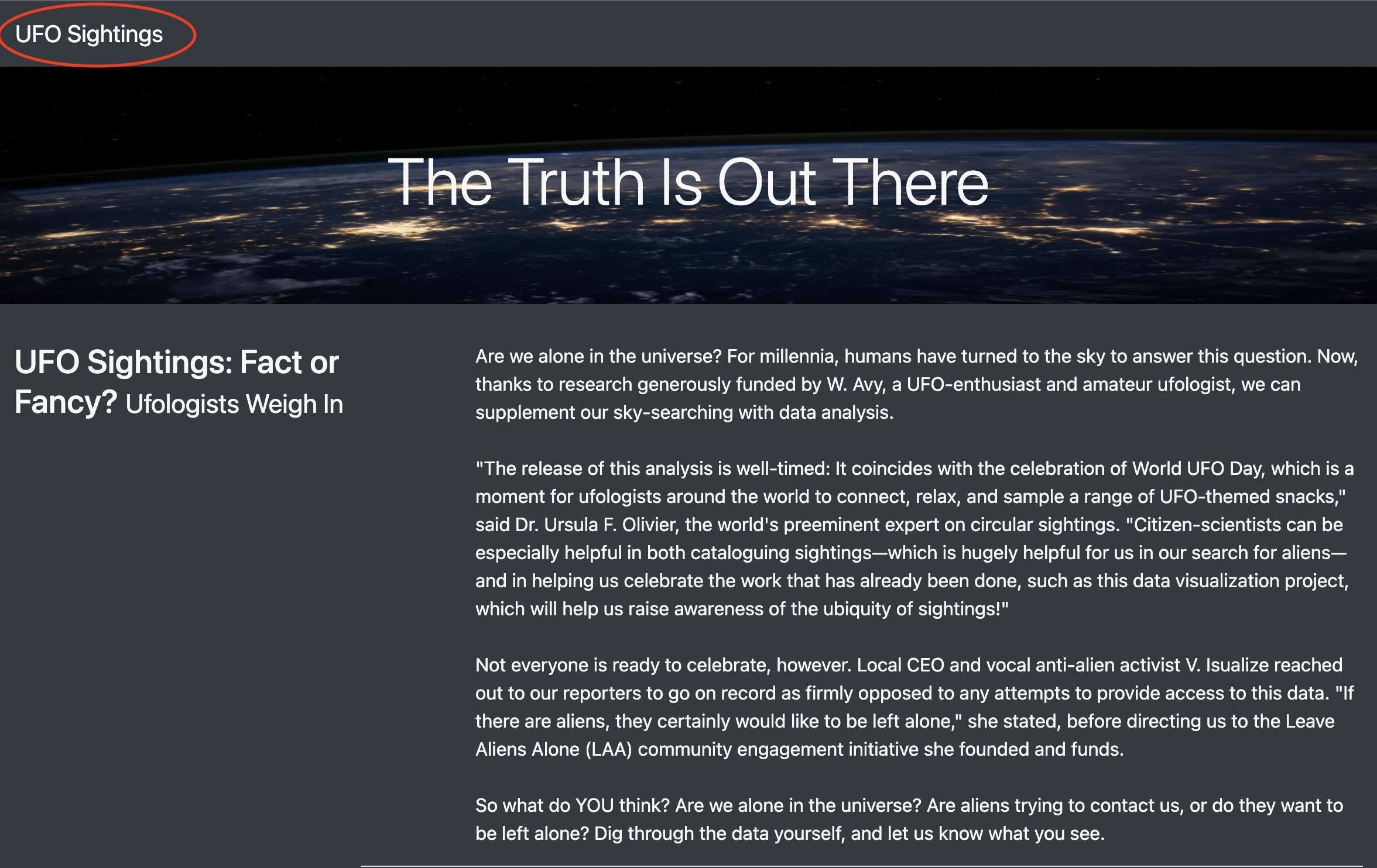 GitHub - kellykindla/UFOs: Module11