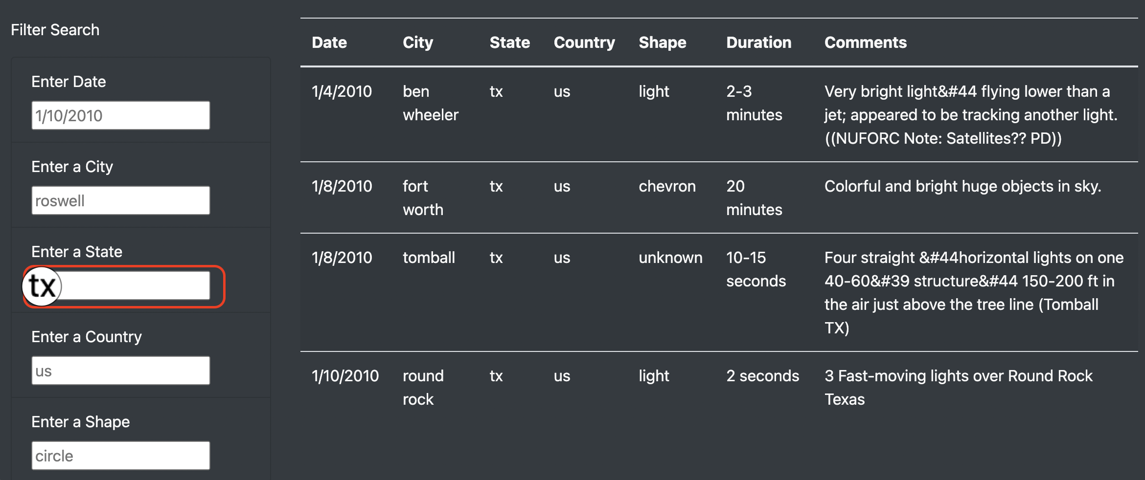 GitHub - kellykindla/UFOs: Module11