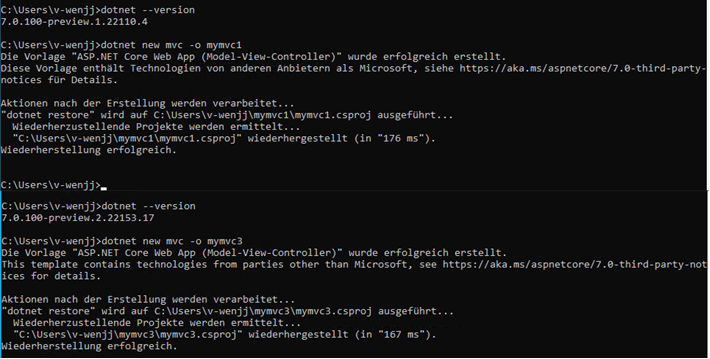 [Loc]With .NET 7 SDK, the template prompt is not localized when creating a razor/mvc project in ...