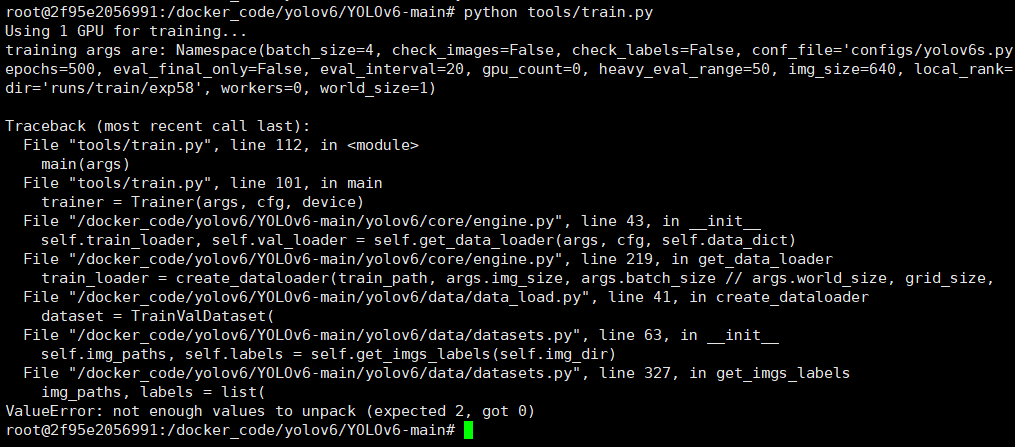 ValueError: not enough values to unpack (expected 2, got 0) help · Issue #327 · meituan/YOLOv6 ...