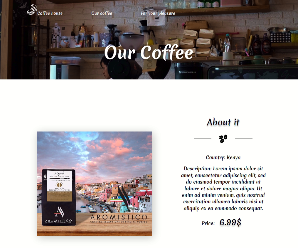 GitHub - LaNadia/CoffeeWebsitePet: CoffeeShop website made on React