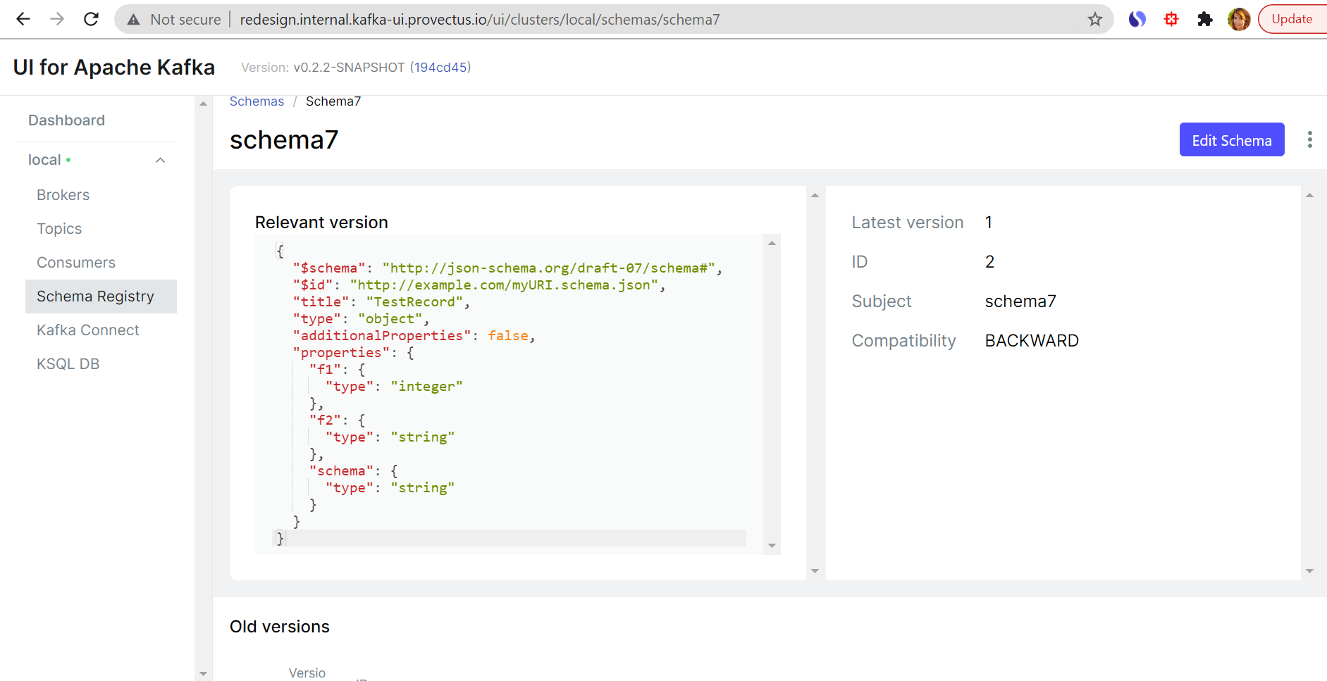 Different Appearance Of Relevant Version For Protobuf Schema · Issue 1190 · Provectus Kafka Ui