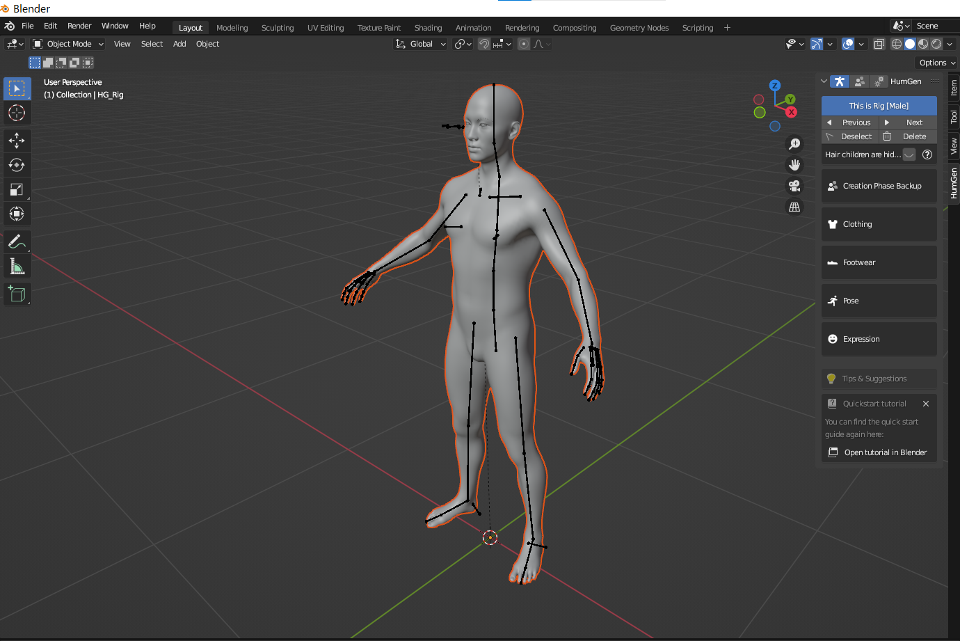Hair and pants missing in Blender 3.4 and HG 3 · Issue #41 · OliverJPost/HumGen3D · GitHub