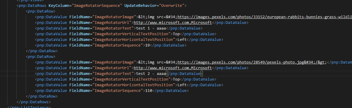 In DataRows element, KeyColumn and UpdateBehavior do not work · Issue #236 · pnp/PnP ...