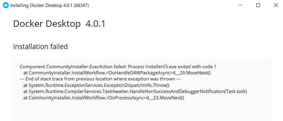 Error installing/upgrading to Docker 4.8.1 or 4.8.2 · Issue #12711 · docker/for-win · GitHub