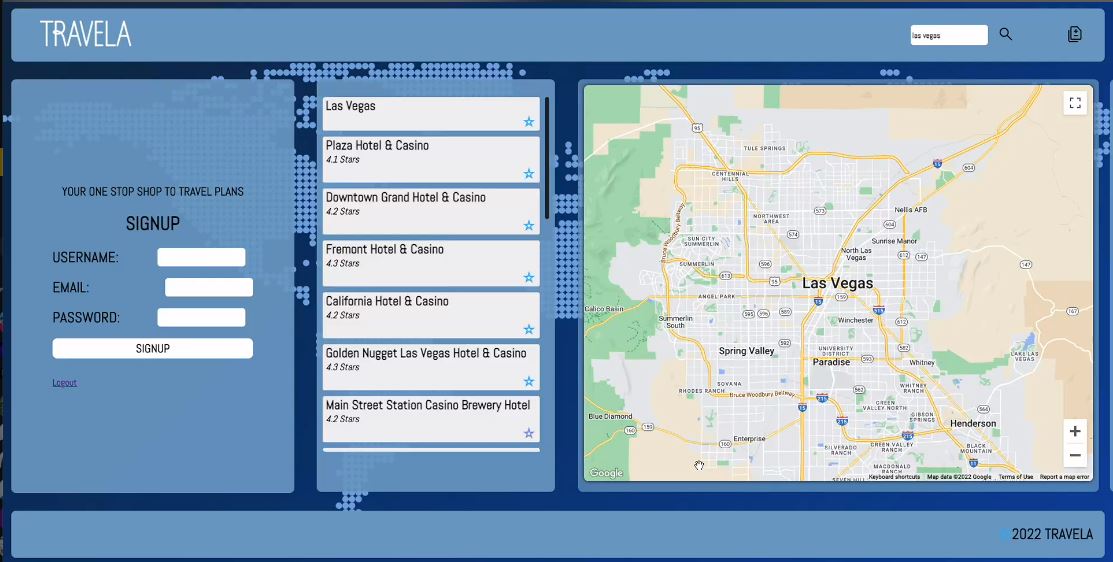 GitHub - AlessandroB96/Travela: MERN Stack app where users can log in, search for a city on ...