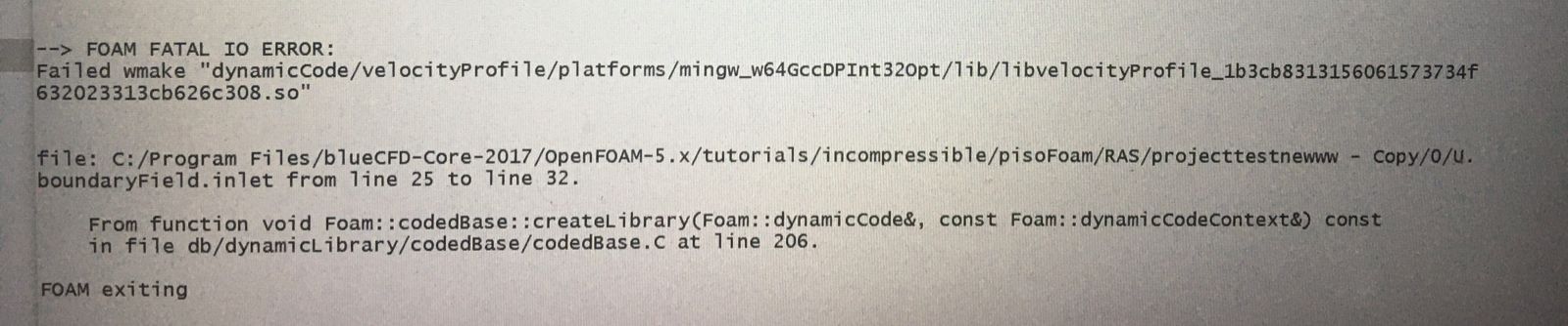 Issue with codedFixed command · Issue #183 · blueCFD/Core · GitHub