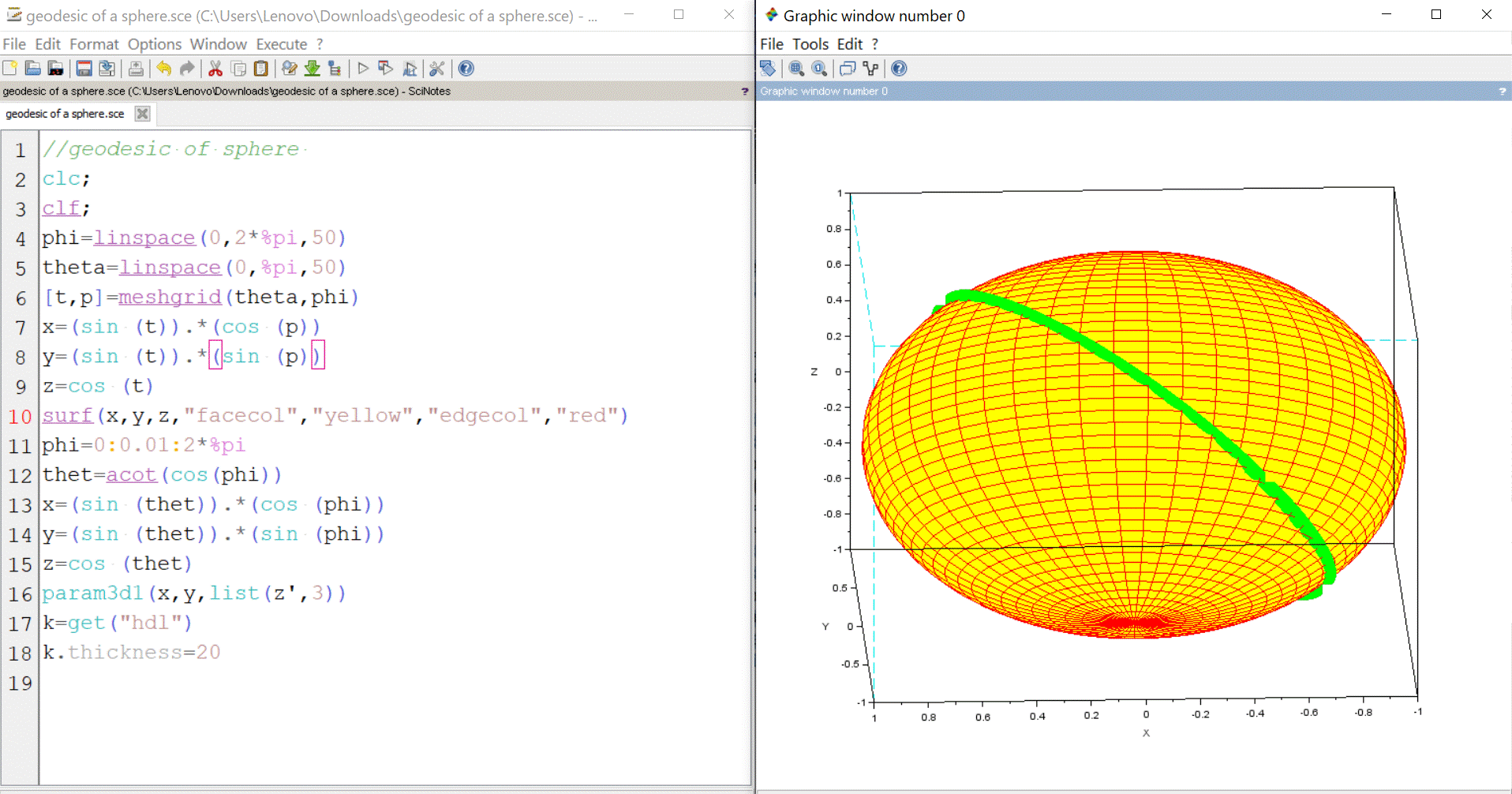 GitHub - Akul-Verma/geodesic-of-a-sphere-and-a-cylinder: Geodesic is ...