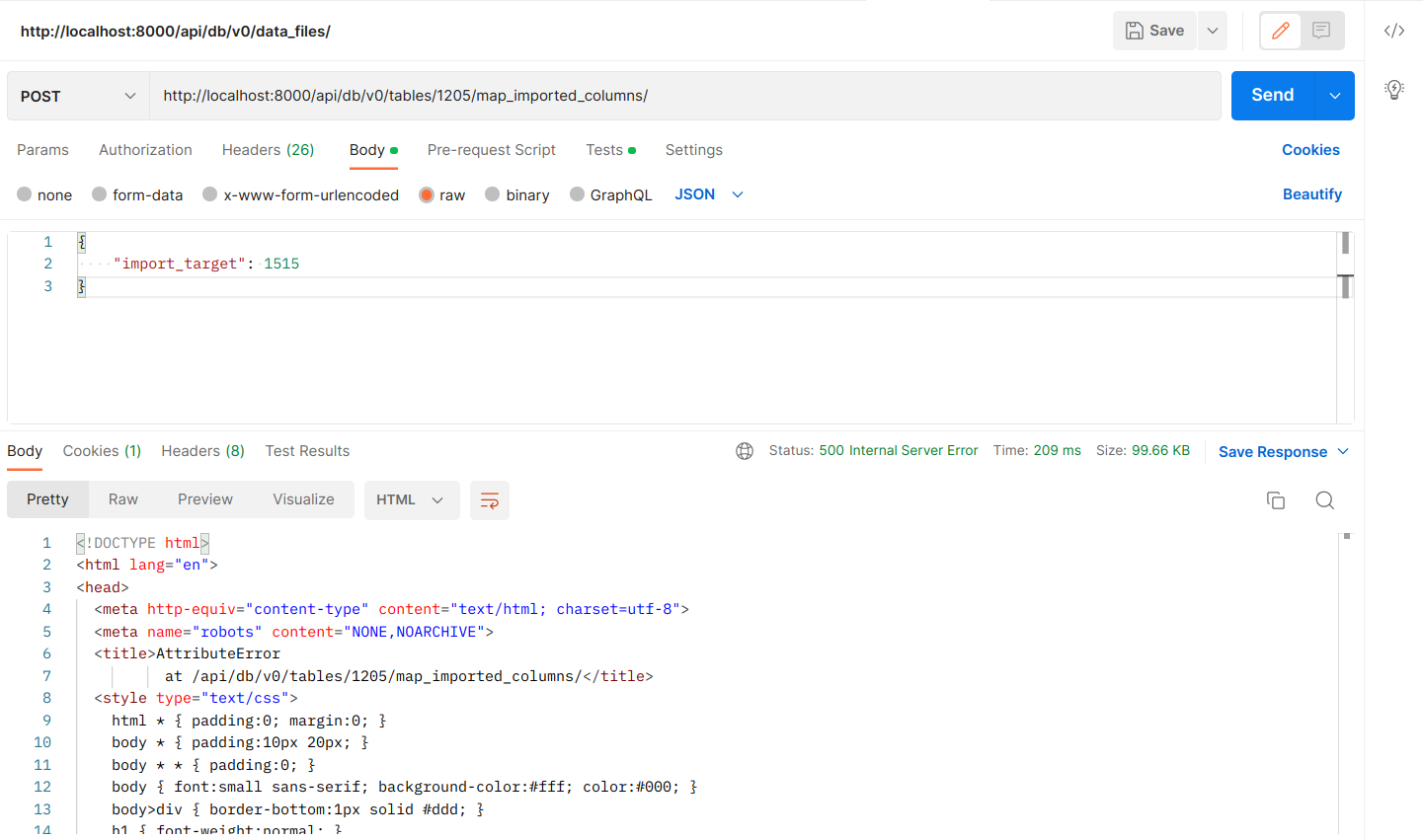 /map_imported_columns/ API throwing 500 error · Issue #2748 · mathesar-foundation/mathesar · GitHub