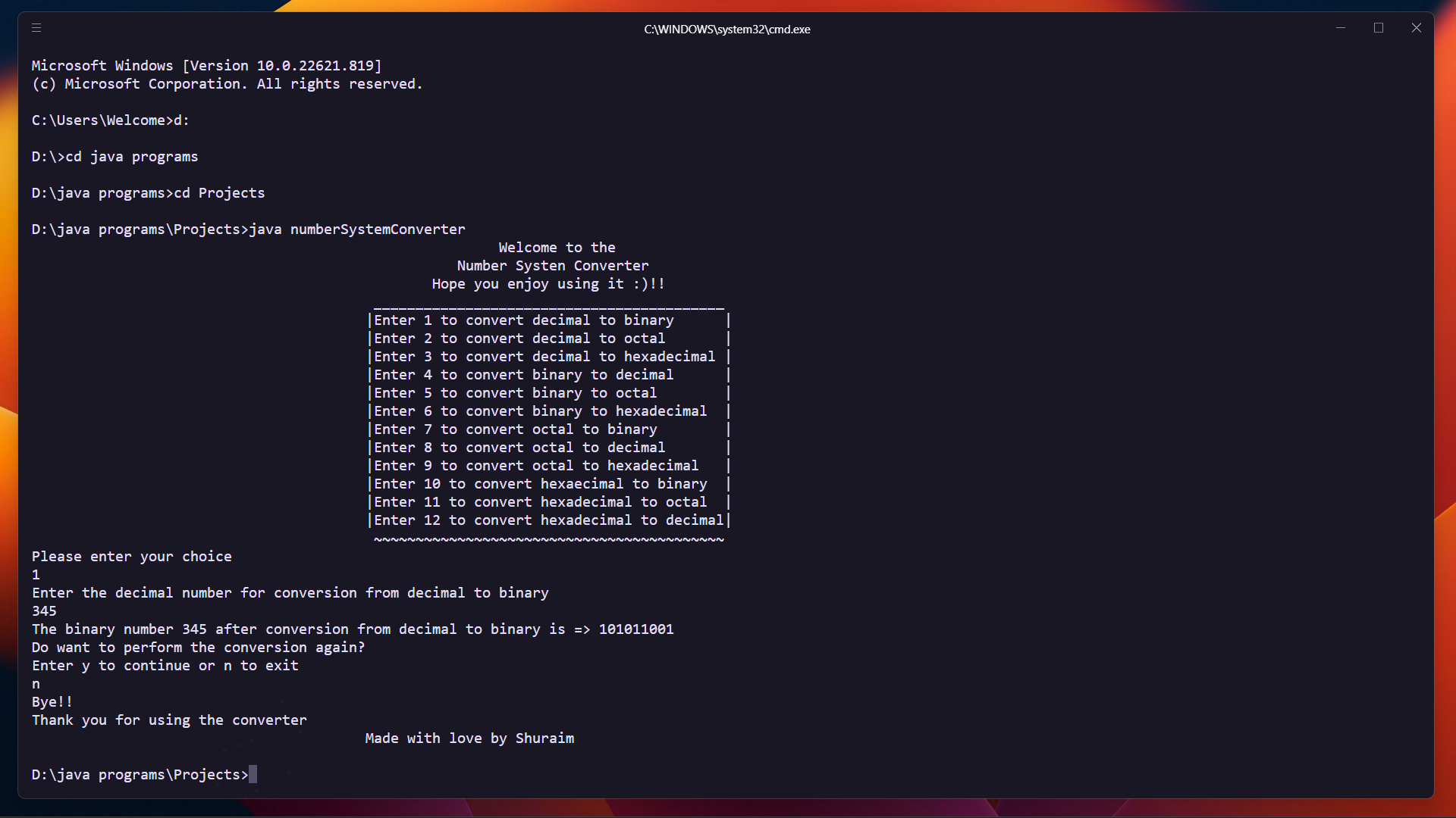 GitHub - Shuraimi/NumberSystemConverter: This project coverts number from one number system to ...