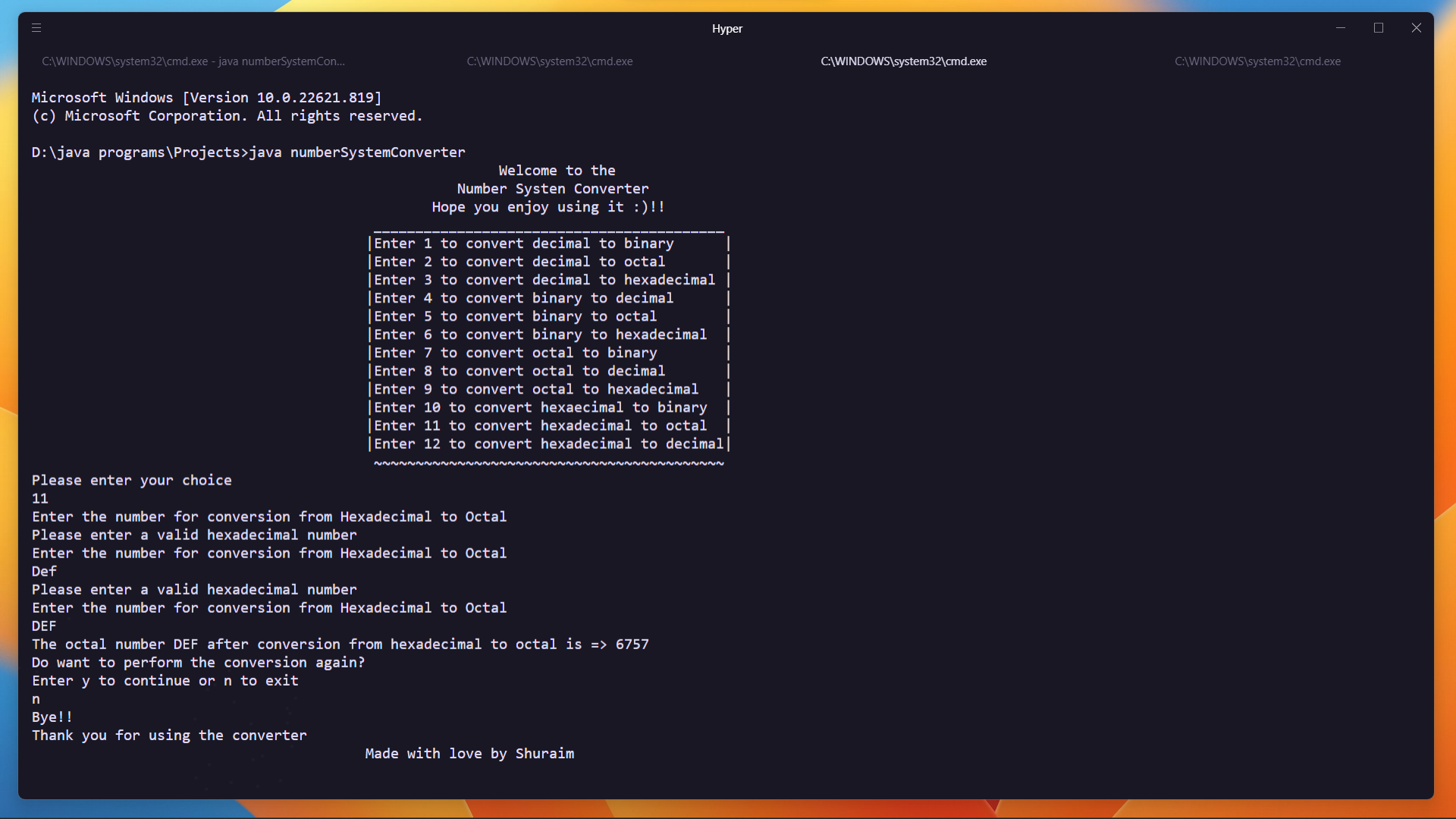GitHub - Shuraimi/NumberSystemConverter: This project coverts number from one number system to ...