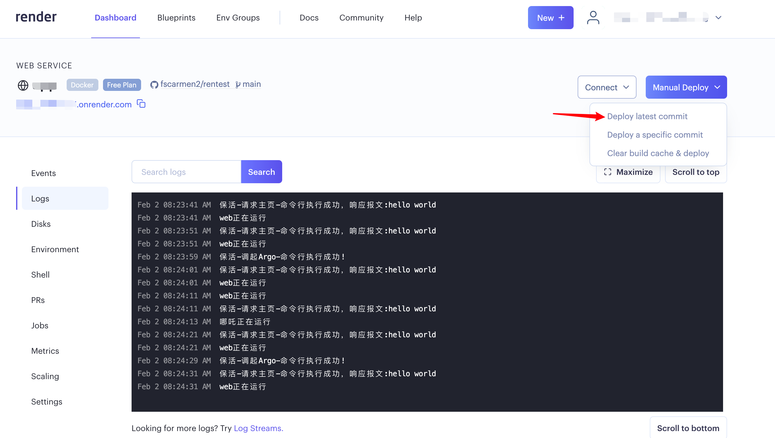 无法实现永久保活-【结论：已修复】 · Issue #1 · fscarmen2/Render · GitHub