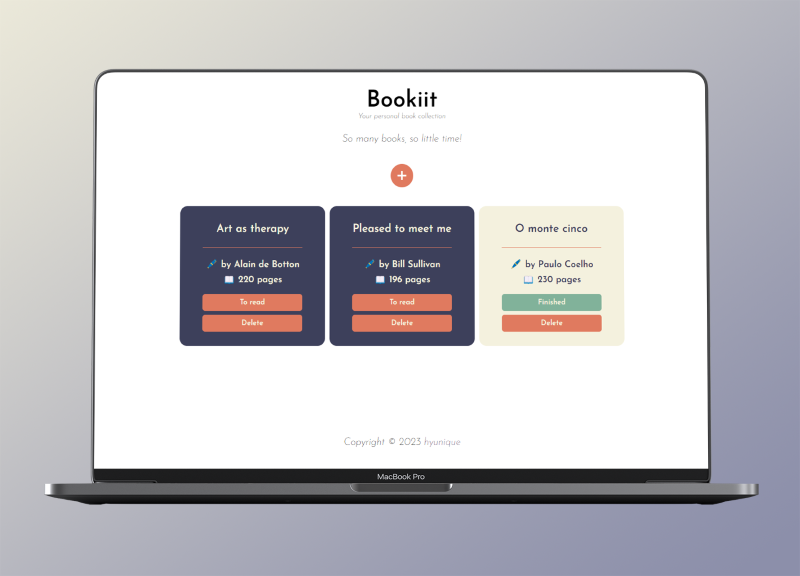 GitHub - hyunique/bookiit: Webapp for storing information of the books