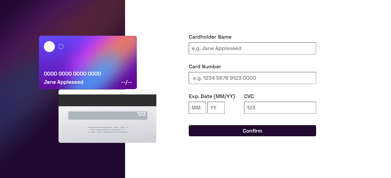 GitHub - chariff16/Interactive-card-details-form: Interactive card details form
