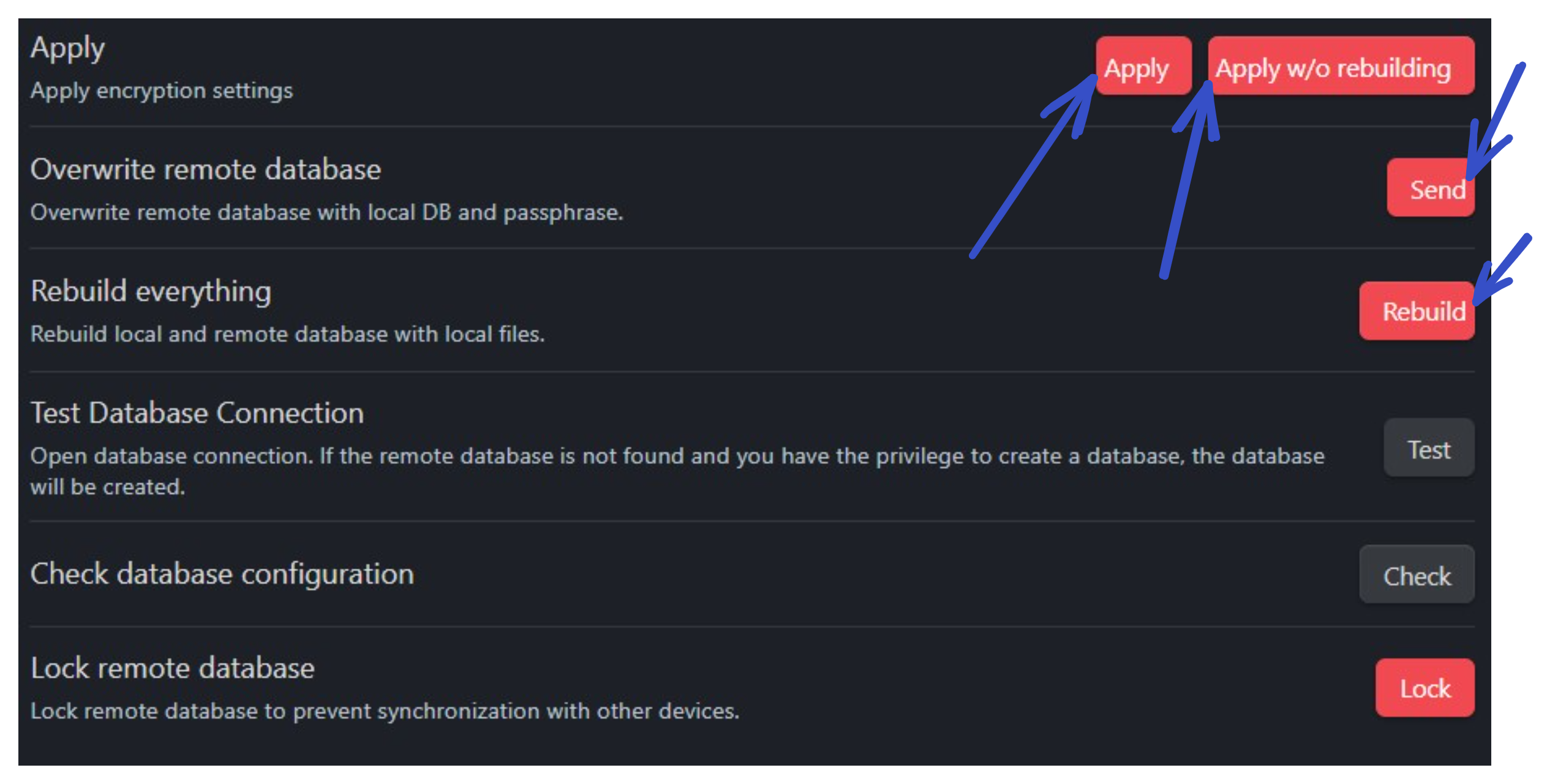 unsymmetrical labeling of some button · Issue #156 · vrtmrz/obsidian-livesync · GitHub