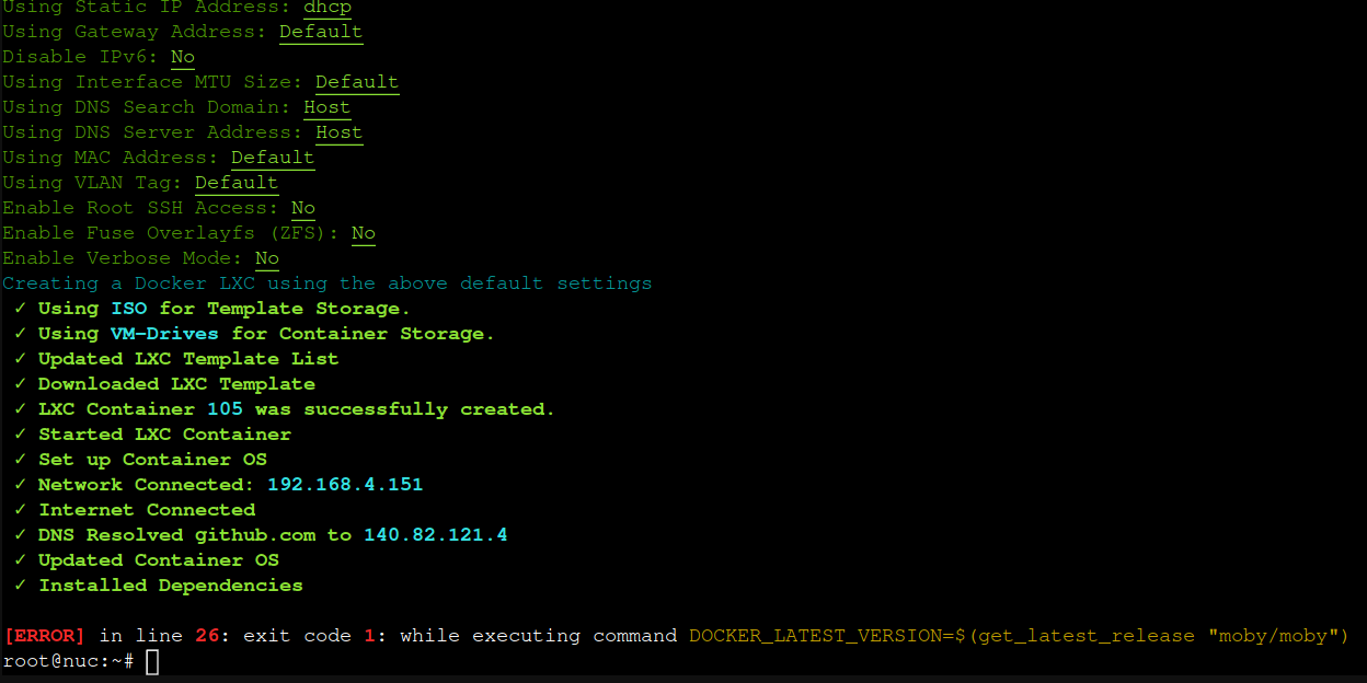 Docker LXC · Issue #1467 · tteck/Proxmox · GitHub