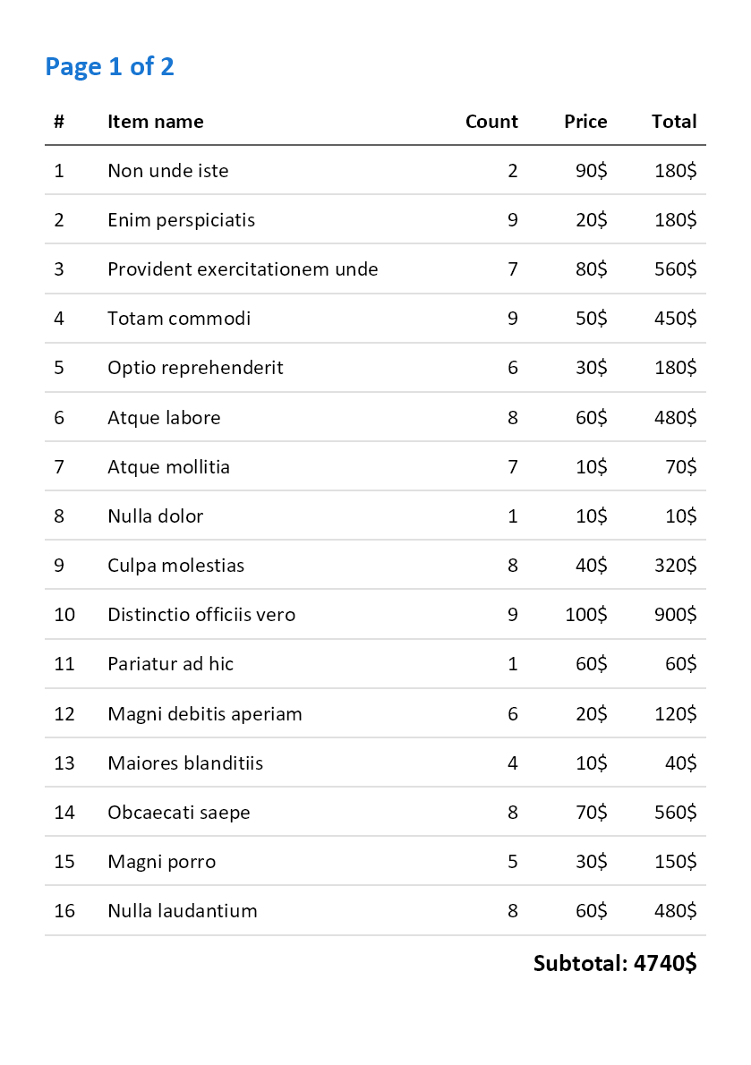 Per page totals strategy · QuestPDF QuestPDF · Discussion #39 · GitHub