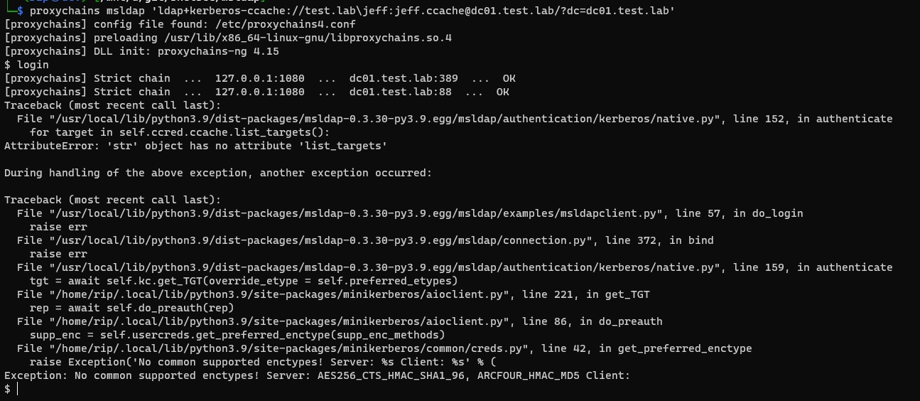 CCACHE authentication does not work · Issue #18 · skelsec/msldap · GitHub