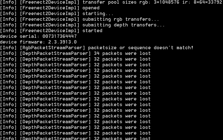 Always Outputs Packets Were Lost · Issue 1030 · Openkinect Libfreenect2 · Github