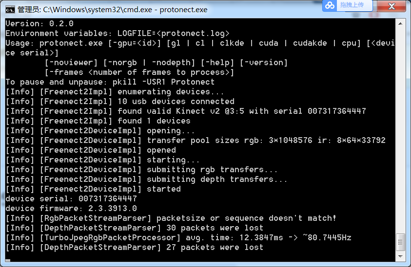 Always Outputs Packets Were Lost · Issue 1030 · Openkinect Libfreenect2 · Github