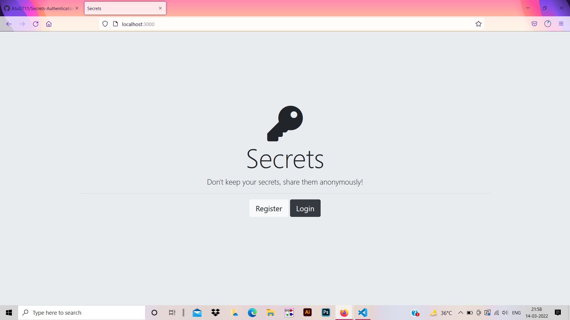 Github Atul2711secrets App Authentication And Security Nodejs A Simple App Where People Can