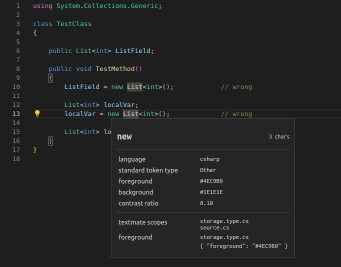 C# syntax highlighting incorrect in 1.56 · Issue #123333 · microsoft ...