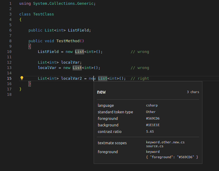 C# syntax highlighting incorrect in 1.56 · Issue #123333 · microsoft ...
