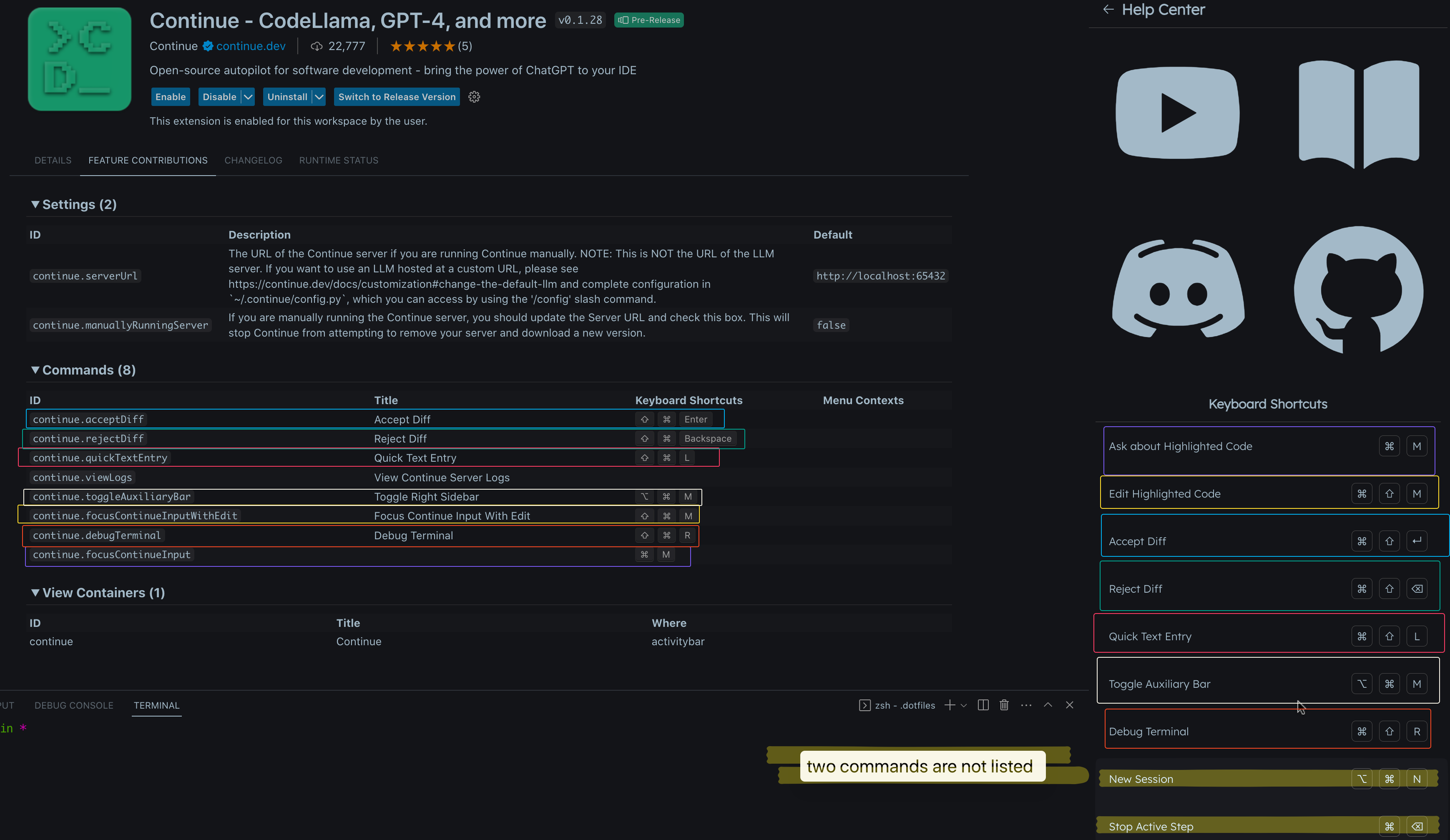 Hotkey for new session broken in preview version 0.1.27 · Issue #566 · continuedev/continue · GitHub